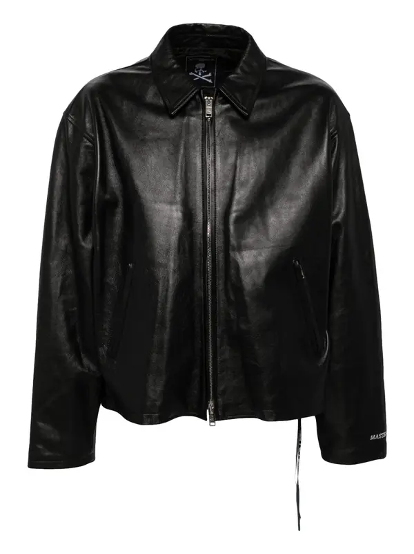 MASTERMIND WORLD Full-zip Leather Jacket - Black