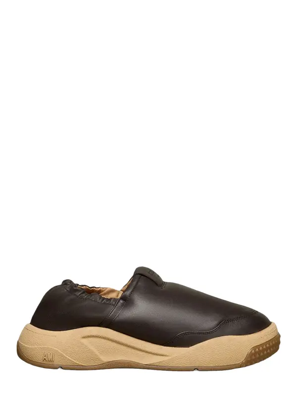AMI Paris Slip-on Leather Sneakers - Brown