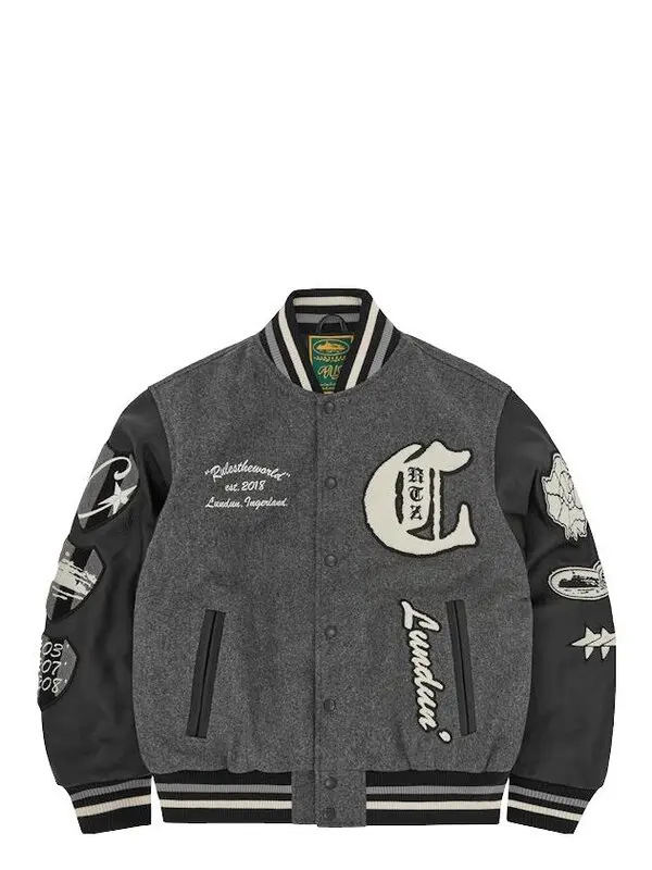 CORTEIZ Us Vs Dem Varsity Jacket - Grey