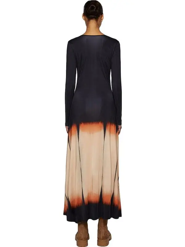 Johanna Ortiz Dibujo Simbolico Ankle Dress - Black And Stripe Dyes