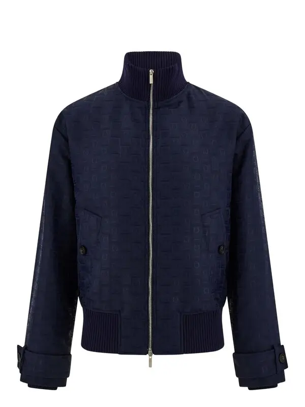 FERRAGAMO Monogram Nylon Blouson - Blue