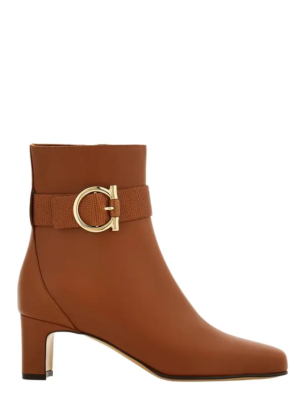 FERRAGAMO Gancini Ankle Boots - Brown