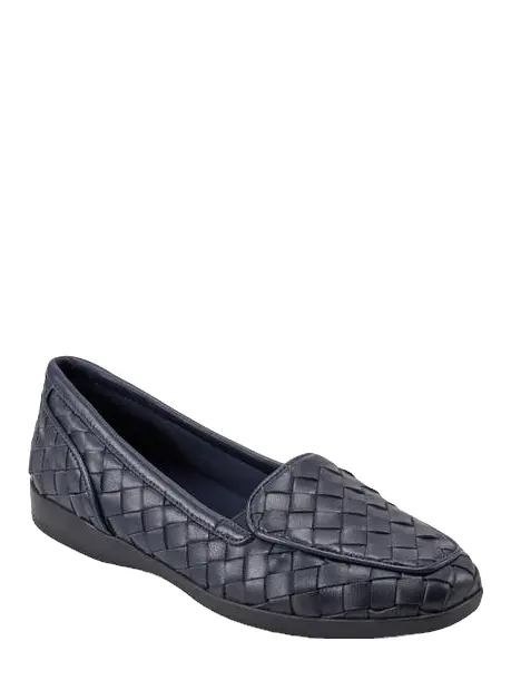 Easy Spirit Woven Apron Toe Flat - Dark Blue