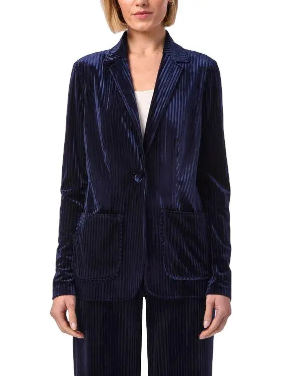CAPSULE 121 Velvet Knit Pinwheel Blazer - Navy
