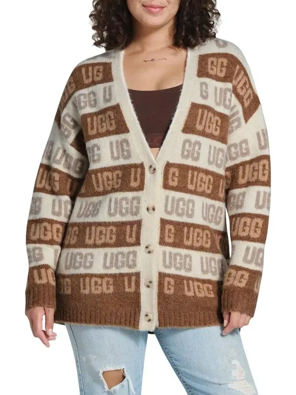 UGG Graphic Logo Cardigan - Chestnut Multi