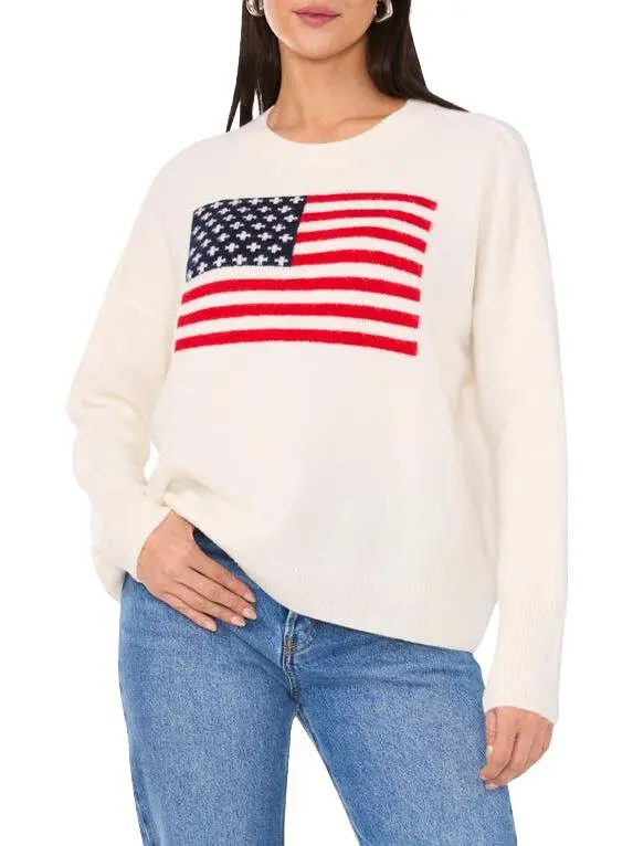 Vince Camuto Flag Graphic Sweater - Antique White