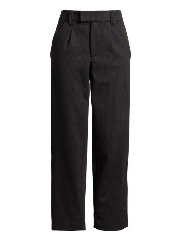 Wit & Wisdom Skyrise Pleated Ankle Straight Leg Pants - Charcoal Green