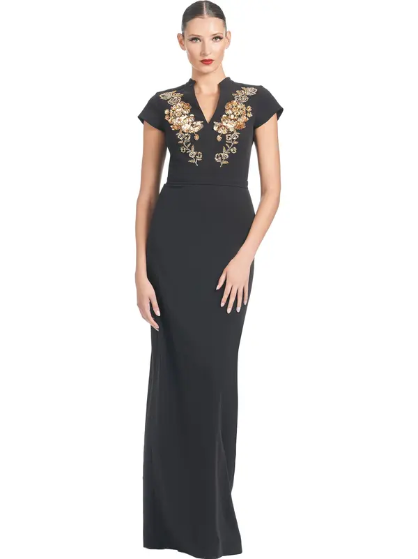 Sachin & Babi Hudson Embellished Gown - Black