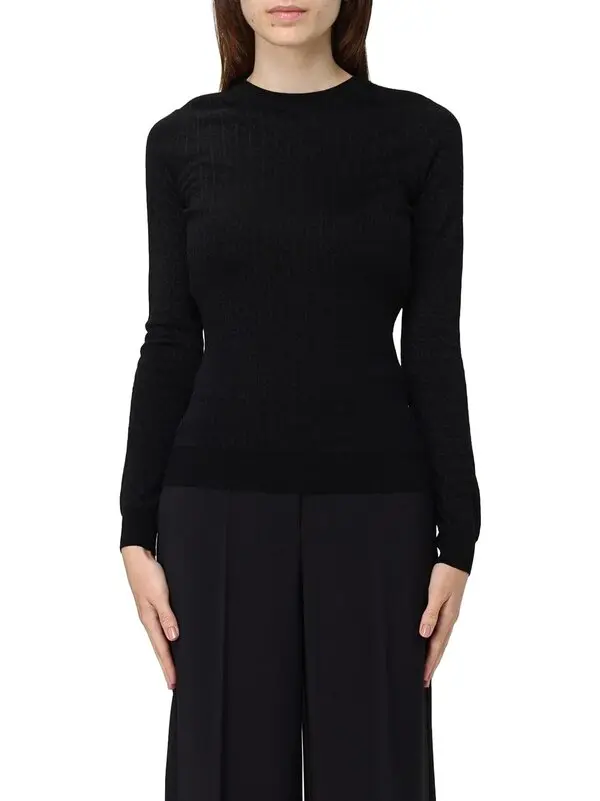 Elisabetta Franchi Ribbed Knit Pullover - Black