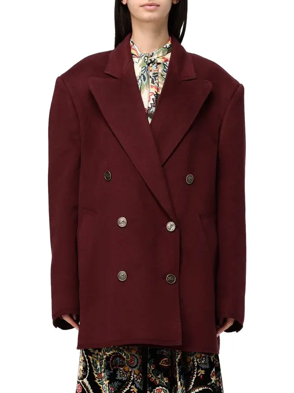 Etro Double Breasted Coat - Red