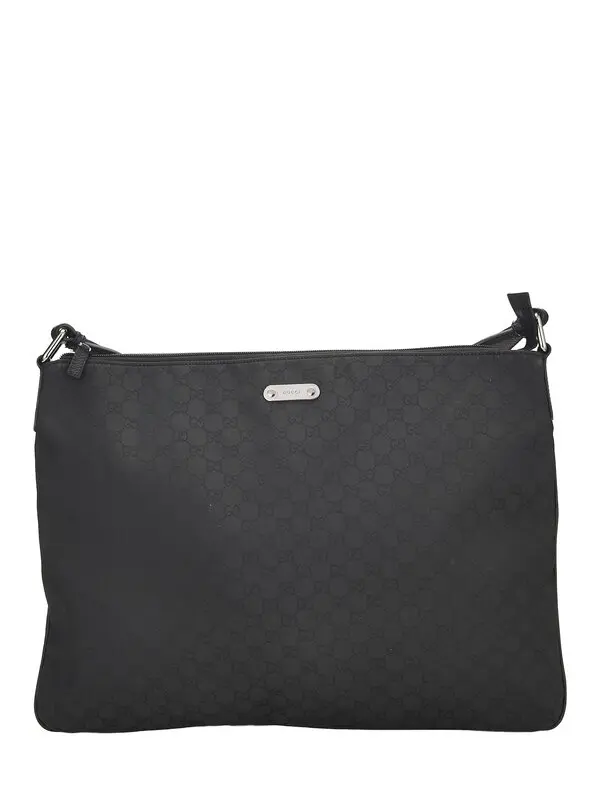 Gucci Gg Nylon Flat Messenger - Black