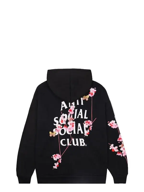 ANTI SOCIAL SOCIAL CLUB Embroidered Kkoch Butterflies Hoodie - Black