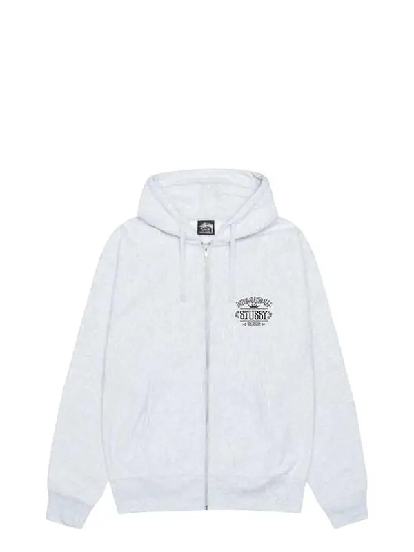 StÜssy Worldwide Zip Hoodie - Ash Heather