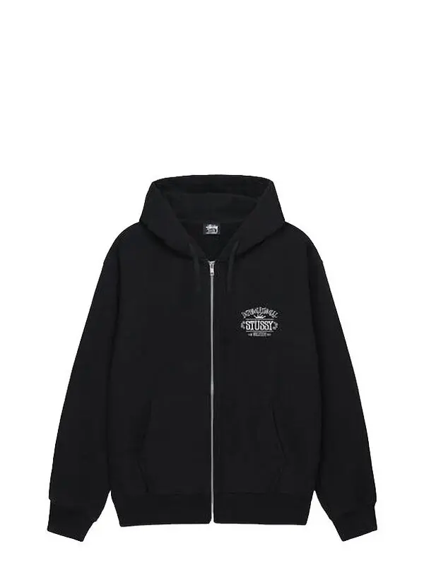 StÜssy Worldwide Zip Hoodie - Black