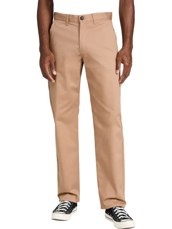 Naked & Famous Denim Straight Chino Stretch Twill Trousers - Beige