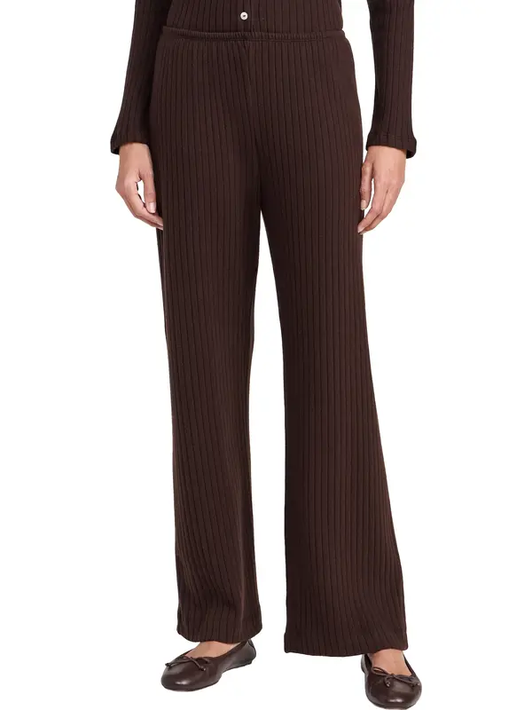 Donni. The Sweater Rib Simple Pants - Espresso