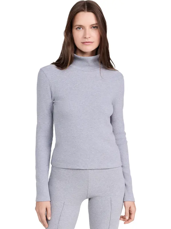 Donni. The Rib Turtleneck - Heather Grey