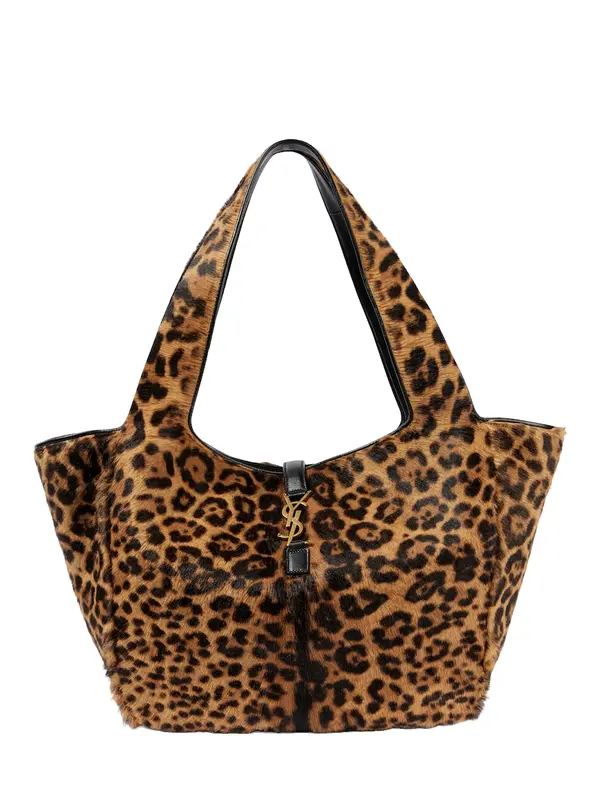 Saint Laurent Le 5 A 7 Bea Leopard-print Shoulder Bag - Brown