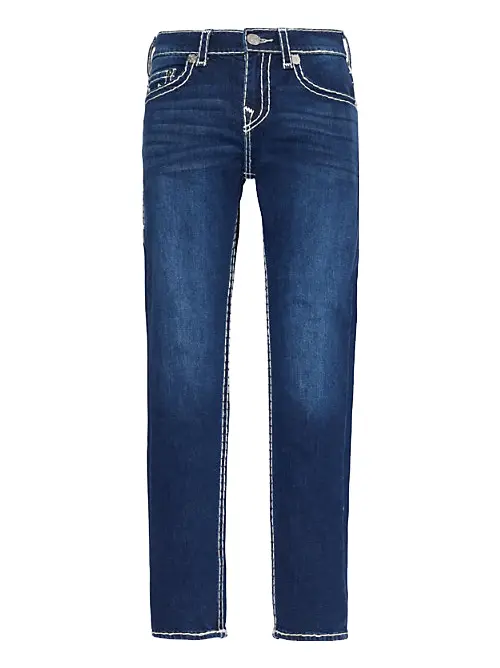 True Religion Rocco Exposed-stitching Straight-leg Jeans - Damon Dark Wash
