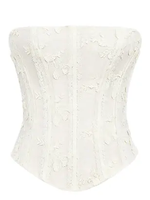 House Of Cb Dakota Embroidered Corset - Vintage Ivory