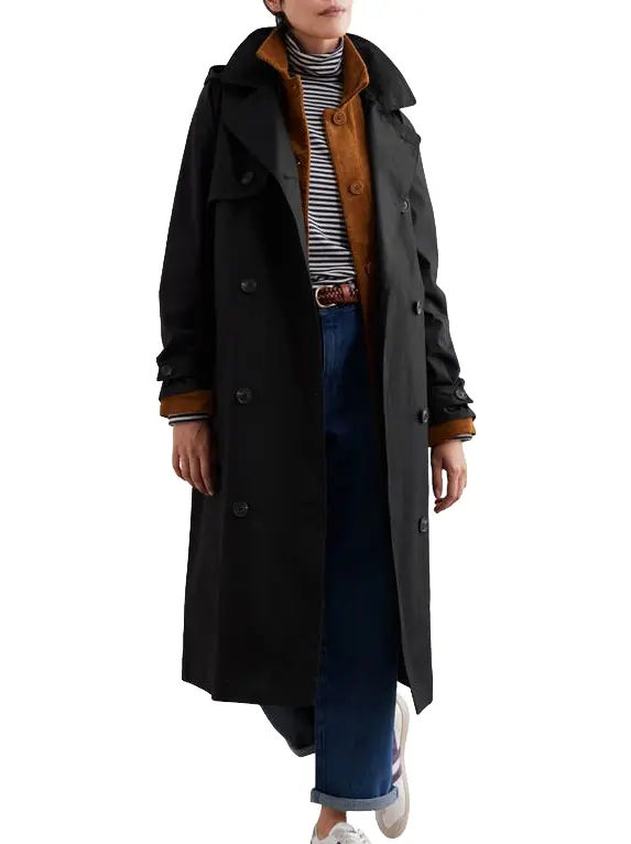 SEASALT CORNWALL Penweathers Waterproof Trench Coat - Black