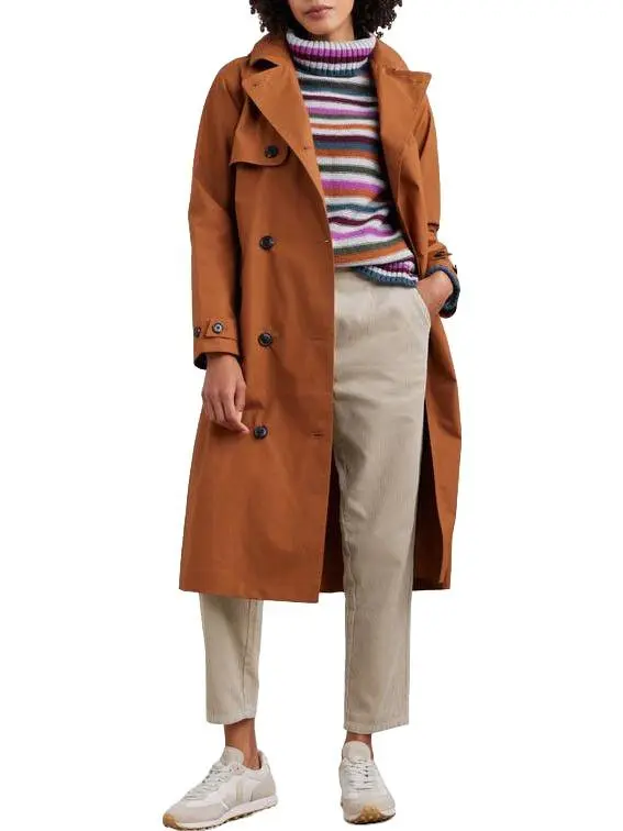 SEASALT CORNWALL Penweathers Waterproof Trench Coat - Dark Acorn Brown