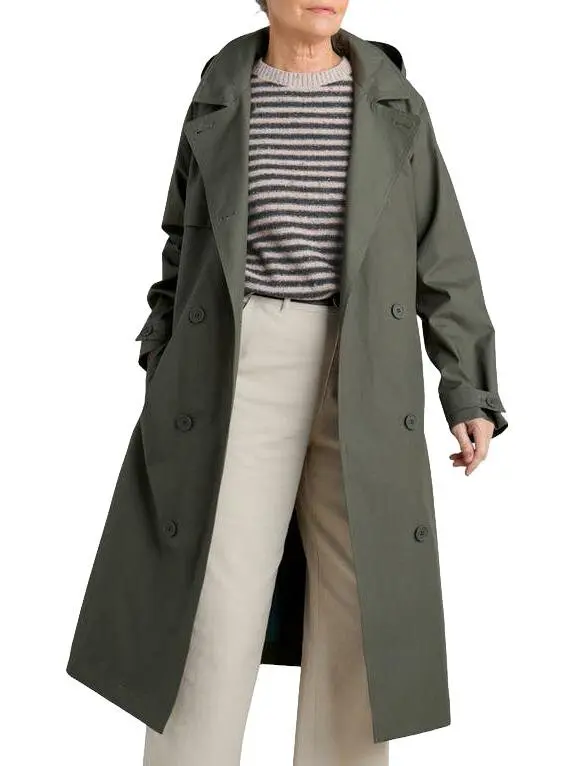 SEASALT CORNWALL Penweathers Waterproof Trench Coat - Light Nori