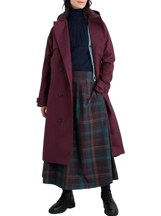SEASALT CORNWALL Penweathers Waterproof Trench Coat - Merlot Purple