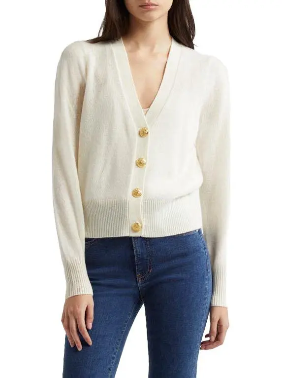Veronica Beard Solene Cashmere Cardigan - Ivory