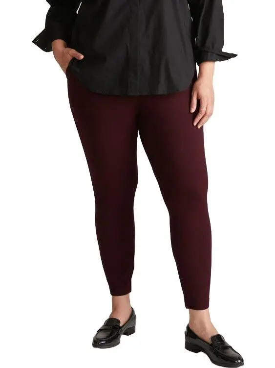 Universal Standard Pull-on Ponte Pants - Black Cherry Red