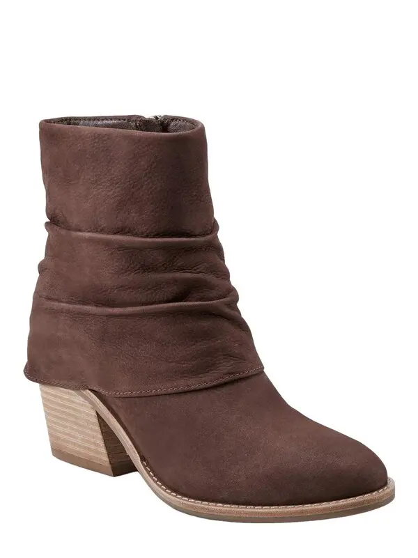 EARTH® Savvy Ruched Bootie - Dark Brown