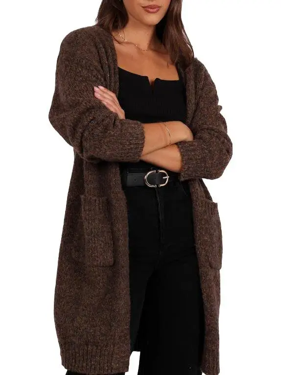 PETAL & PUP Callan Longline Cardigan - Brown