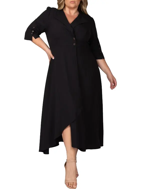 STANDARDS & PRACTICES Slit Sleeve Maxi Dress - Black