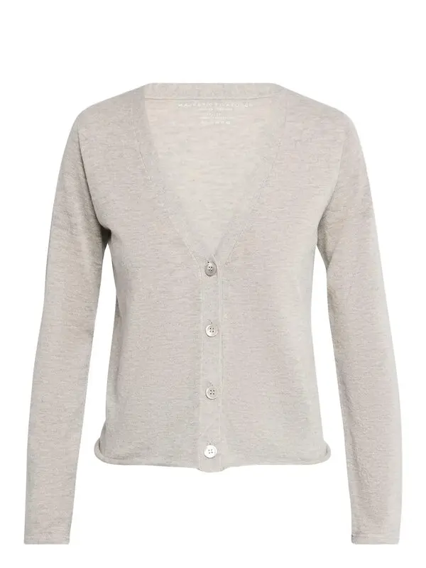 Majestic Filatures Machine Washable Cashmere Cardigan - Gray