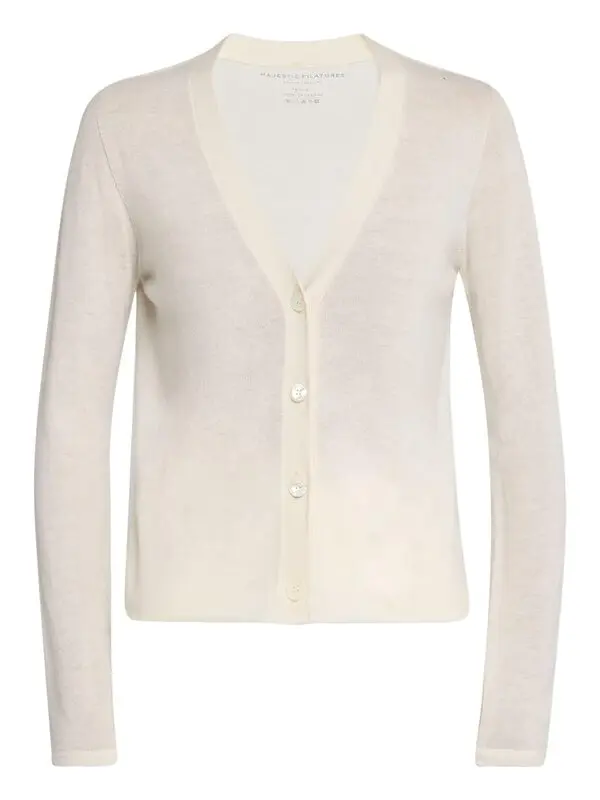 Majestic Filatures Machine Washable Cashmere Cardigan - Milk