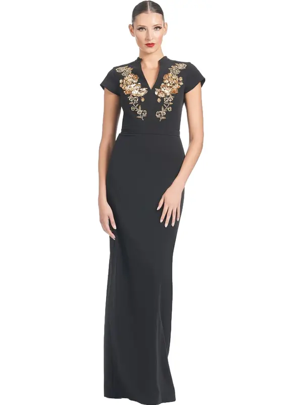 Sachin & Babi Hudson Embellished Gown - Black