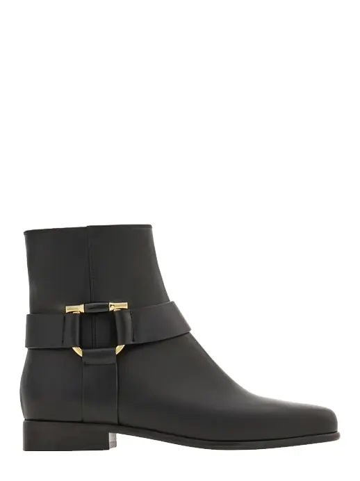 FERRAGAMO Gancini Ornament Ankle Boots - Black