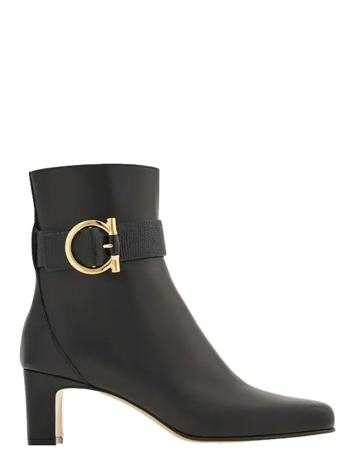 FERRAGAMO Gancini Ornament Ankle Boots - Black