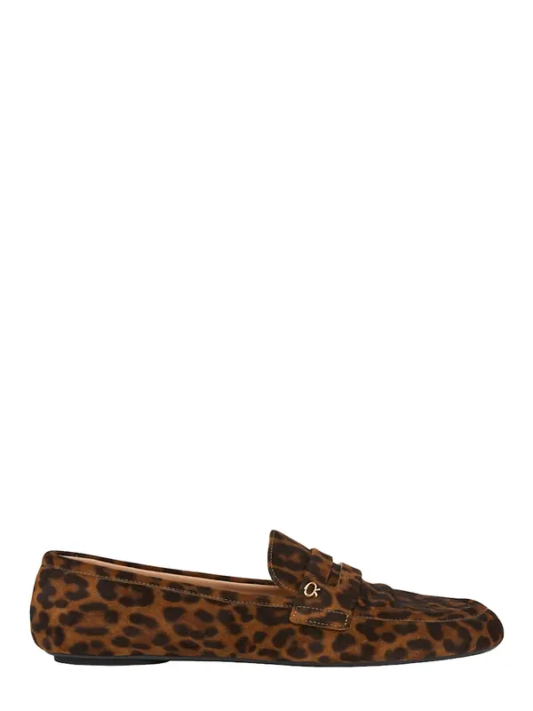 GIANVITO ROSSI Leopard Velour Penny Loafers - Leopard Print