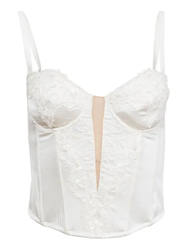 Fleur Du Mal Daphne Silk Bustier - Ivory