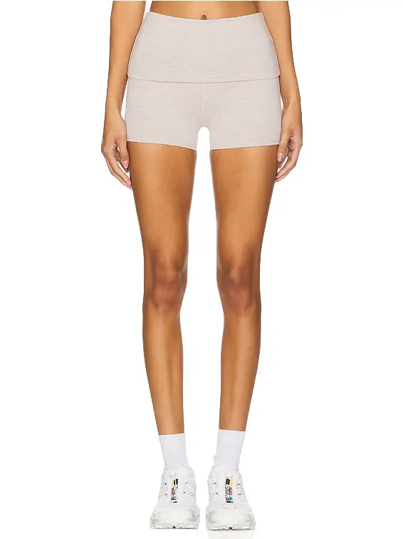 WELLBEING + BEINGWELL Loungewell Monte Foldover Short - Oat Heather