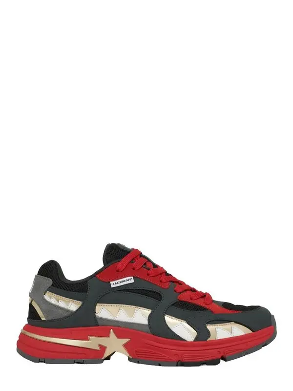 BAPE Shark Sta Sneakers - Grey/black/red