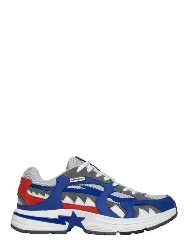 BAPE A Bathing Ape Shark Sta Sneakers - Blue/grey/white