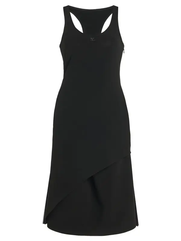 COURREGES Infinity Pleats Crepe Midi Dress - Black