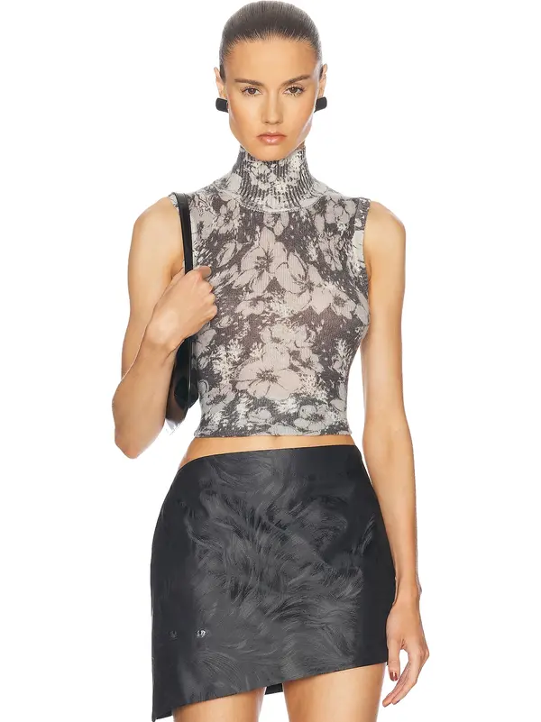 Moschino Turtleneck Top - Multi Grey
