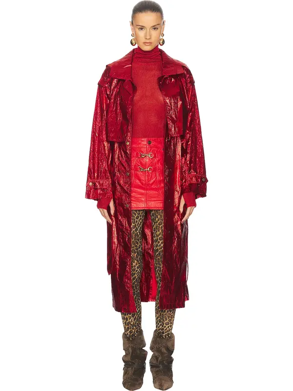 Isabel Marant Laika Coat - Metalic Red
