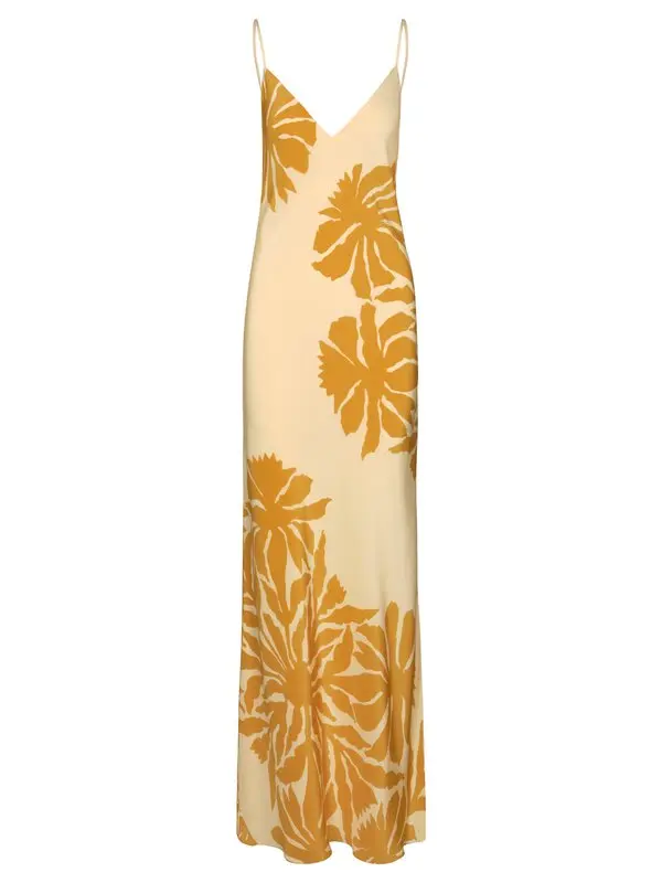 Johanna Ortiz Tropical Harmony Silk Maxi Dress - Yellow