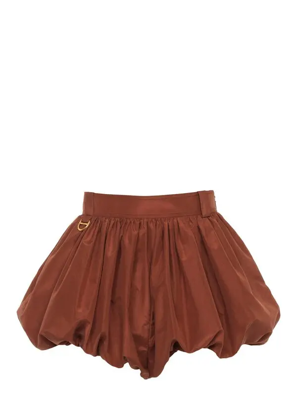 Chloé Silk Taffeta Bloomer Shorts - Brown