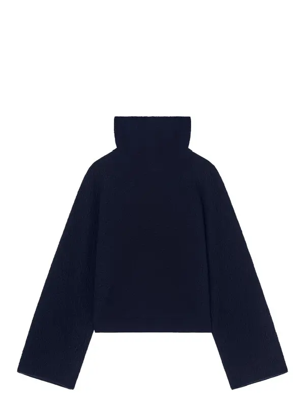 Giorgio Armani Viscose, Cashmere And Silk Mock-neck Jumper - Blue