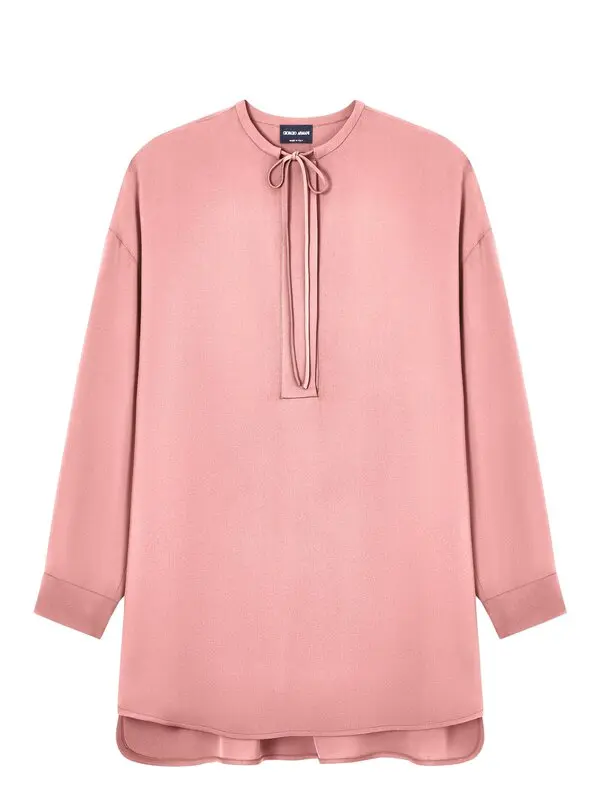 Giorgio Armani Blouse In Triple Silk Georgette - Orange